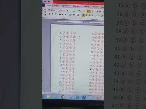 OMR sheet in Ms word।। Basic computer course