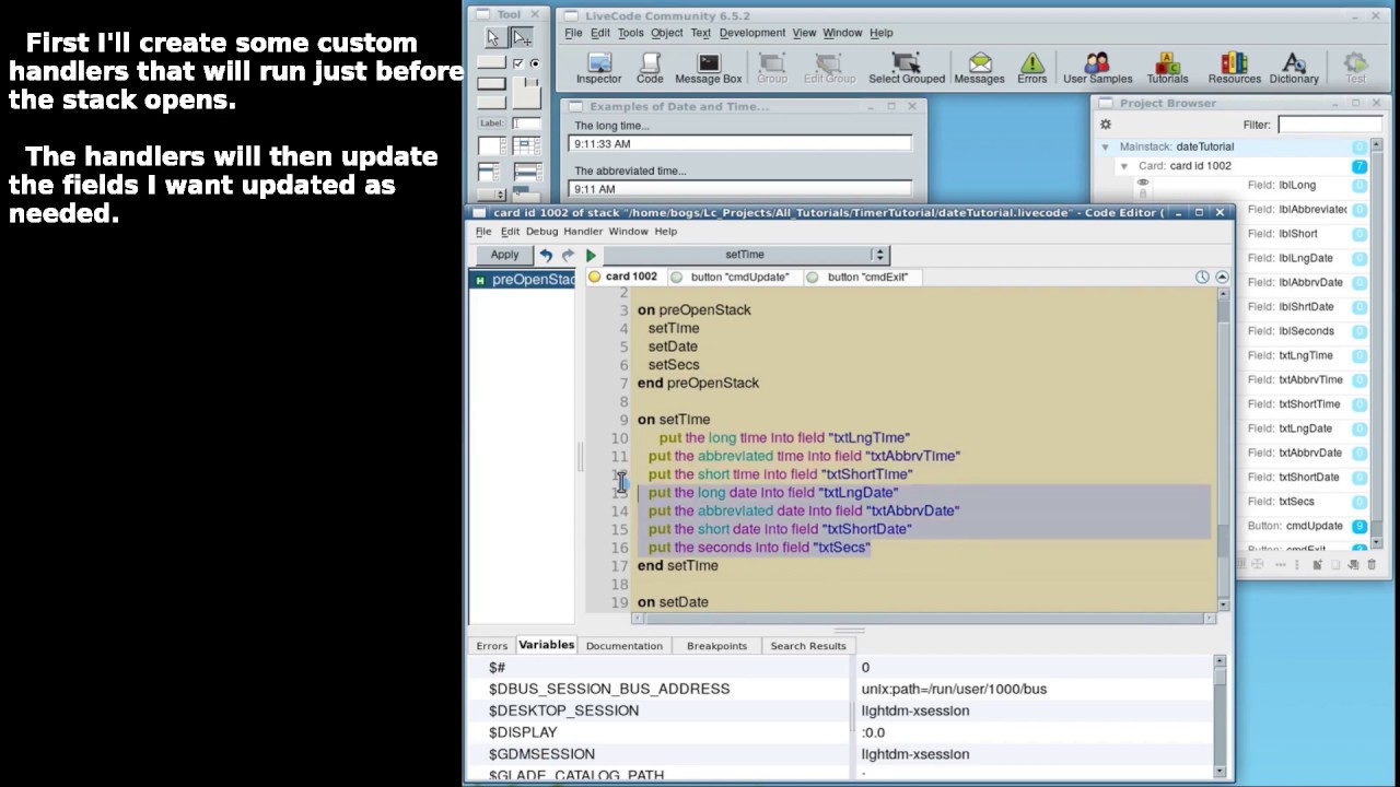 The LiveCode date, time, and seconds functions