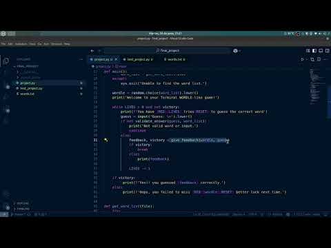 cs50p Final Project. Wordle game in Terminal