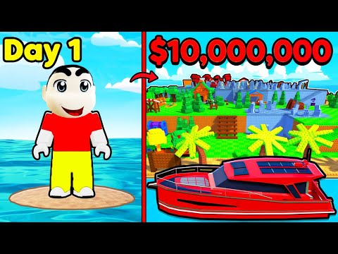 SHINCHAN BUILT GOLD ISLAND in ROBLOX with CHOP | Part 1