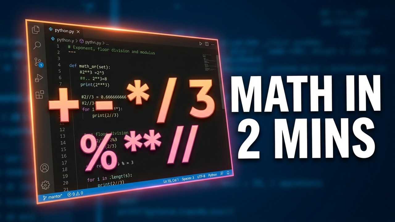 Python Math Operators Explained in under 1 Minutes (Beginner Friendly)