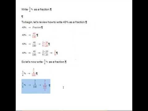 MAT 1120 Write a Fractional Percent as a Fraction or Decimal