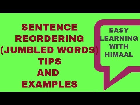 Sentence Reordering Video Lecture - English Grammar for Class 6