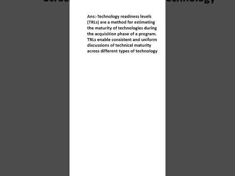 What is Technology readiness level?