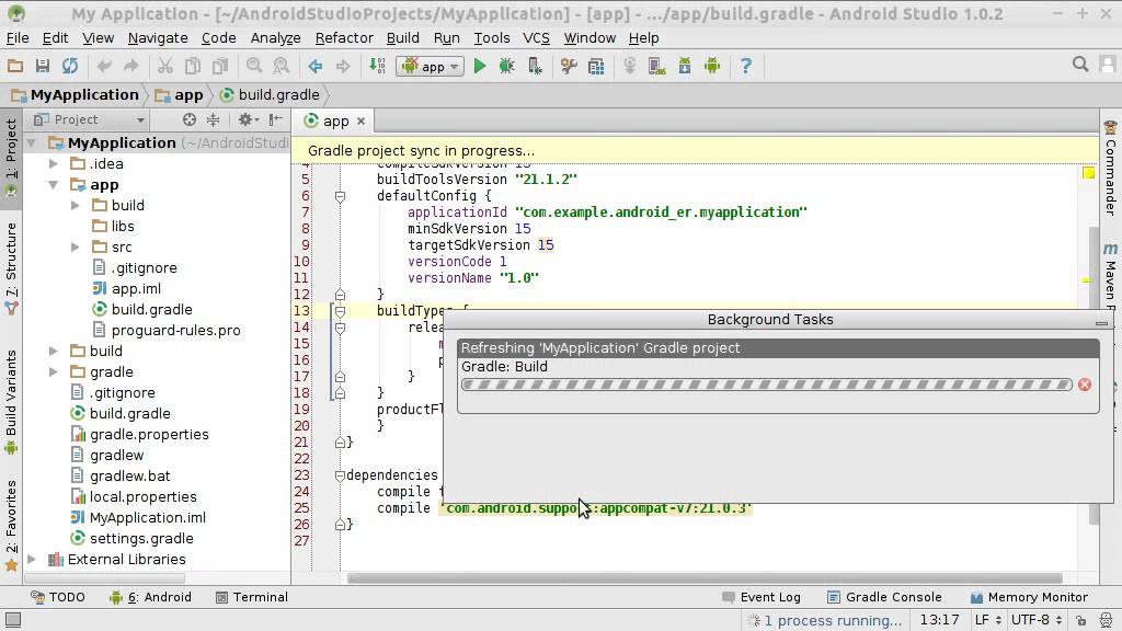 Set compileSdkVersion, buildToolsVersion, minSdkVersion and targetSdkVersion in Android Studio