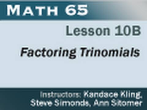 Math 65 - Lesson 10b