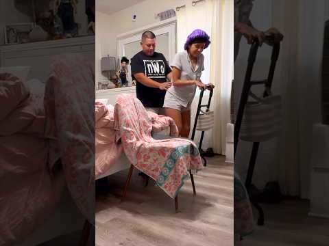 Part 1. My husband helps me get up in the morning.