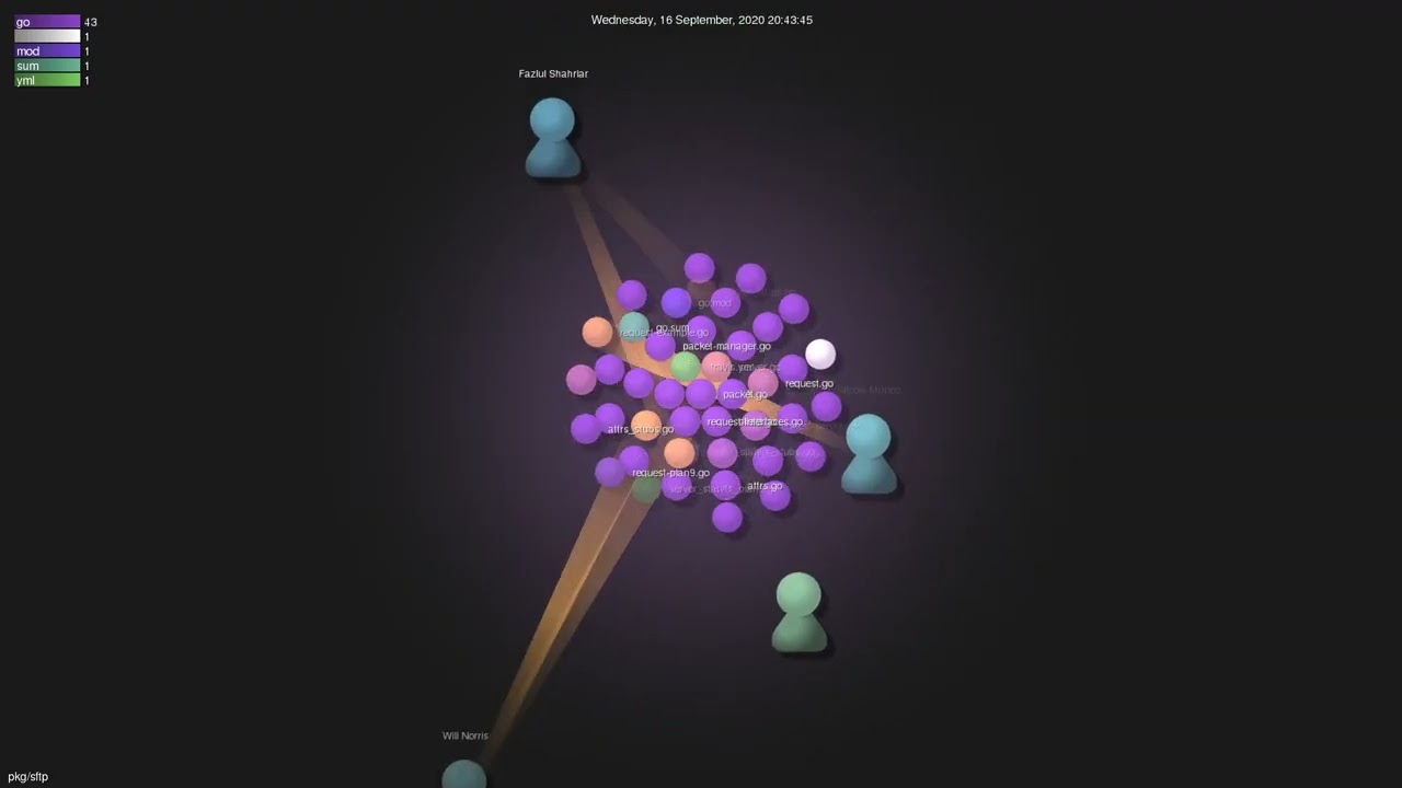 pkg/sftp - Gource visualisation