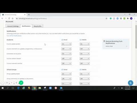 WCASD Schoology Student Tutorial - Notification Settings