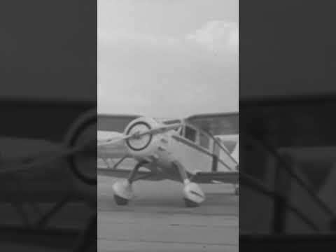 Close-Up of Waco Standard Cabin Biplane at 1930s Roosevelt Airfield | Vintage #short #shorts