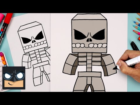 How to Draw Minecraft Skeleton | Step by Step Art Lesson for Beginners