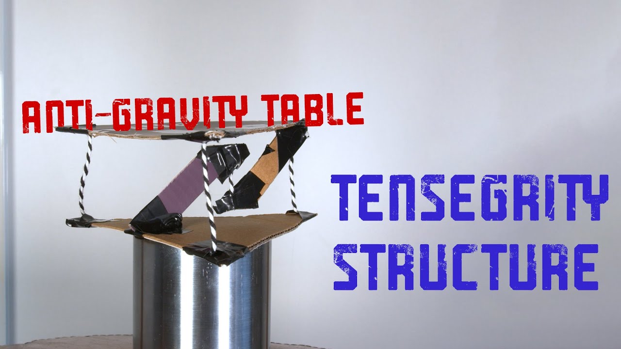 Floating table held up by string - Tensegrity structure
