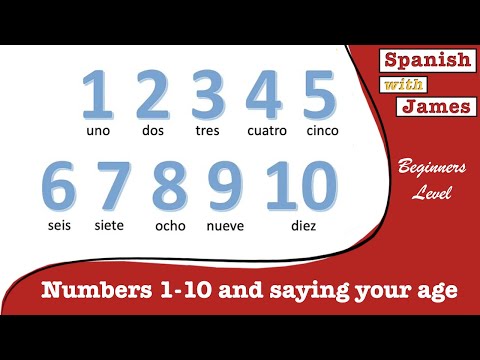 Numbers 1-19 in Spanish and talking about age
