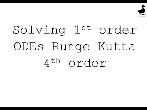 Solving 1st order ODEs Runge Kutta 4th order