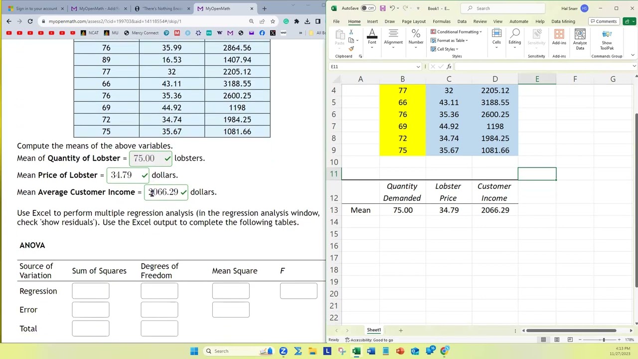Multiple regression, hypothesis testing, model deployment