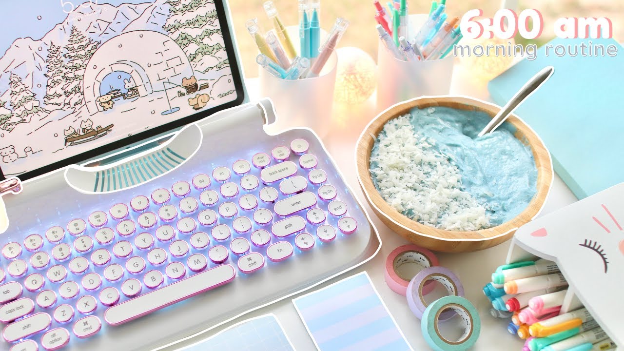 My 6 am morning routine ✨ online school