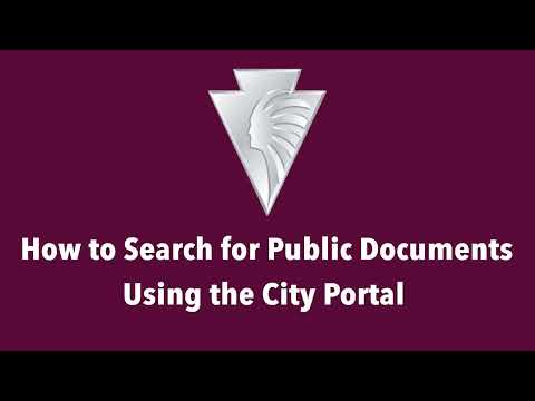 How to Search for Public Documents Using the City Portal, Laserfiche
