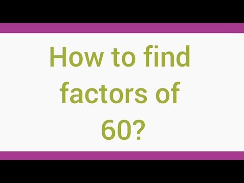 How to find factors of 60? | Learnmaths