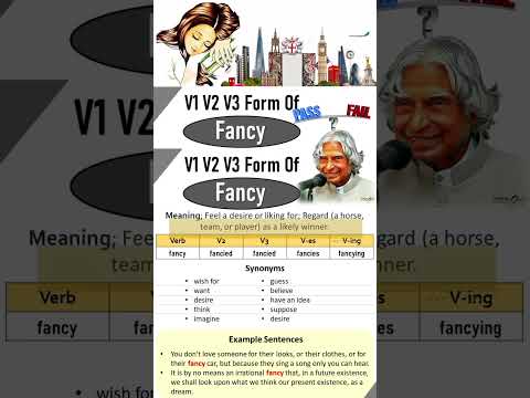 FANCY Present Past Past Participle - Sentence example with Fancy Verbs | Synonym | Sentences