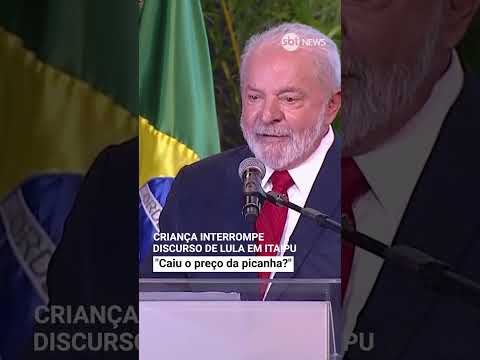 "Caiu o preço da picanha?", pergunta criança durante discurso de Lula #shorts