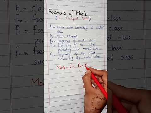 Formula of Mode for Grouped Data