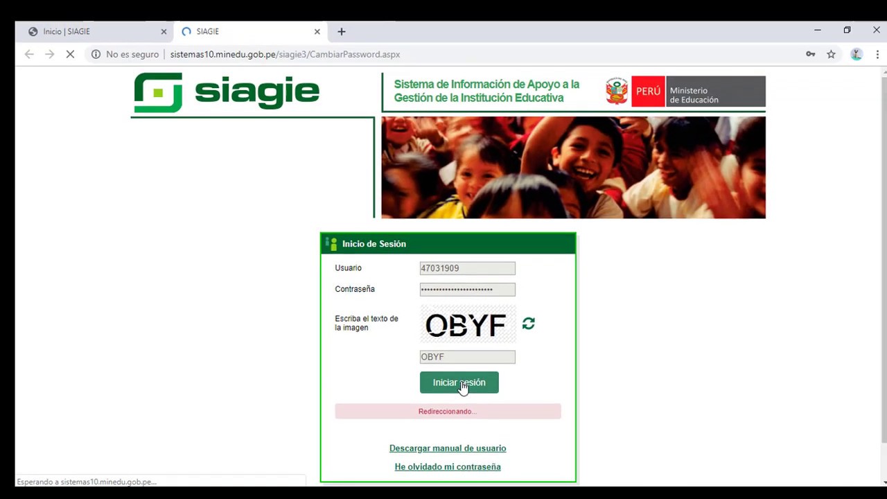 Como iniciar sesión en SIAGIE
