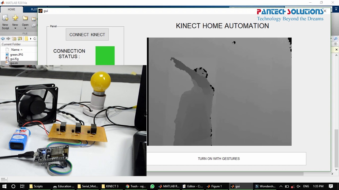 Home Automation Using Kinect xbox 360 with MATLAB