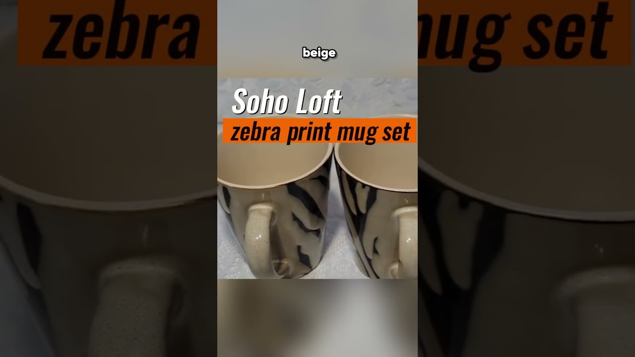 2 Piece Vintage Soho Loft Stoneware Zebra Print Pattern Mugs Black Beige https://posh.mk/vleyOgT1MXb