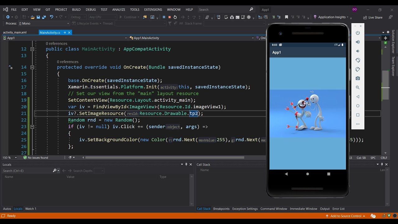 Xamarin Android in Visual Studio 2019 (C# ImageView Getting Started)