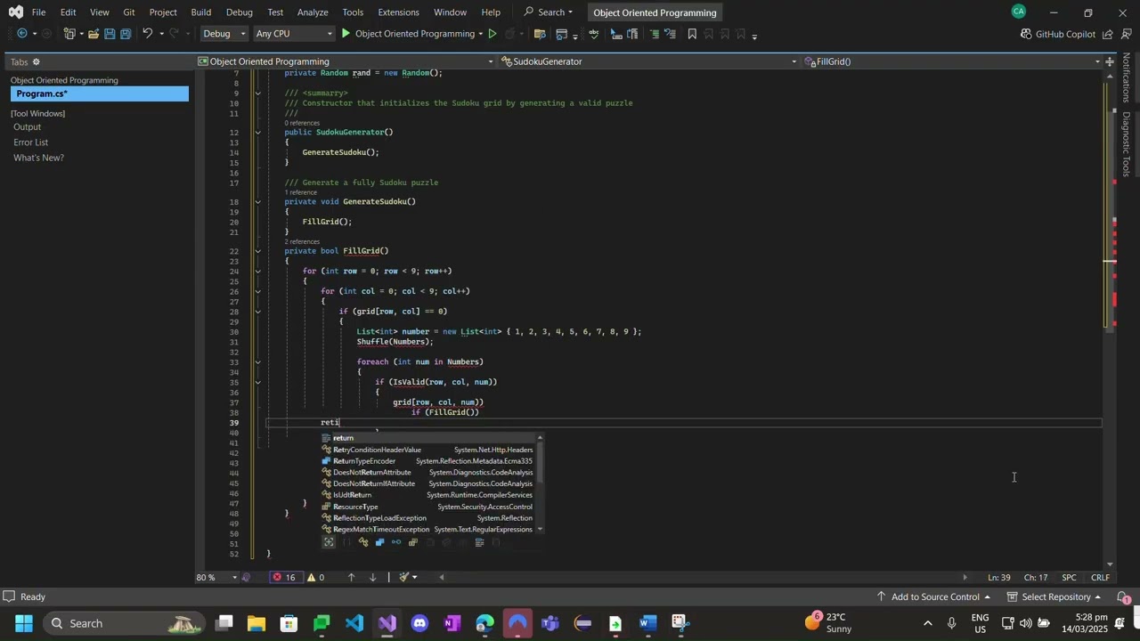 Sudoku Game in C# | Full Code Breakdown
