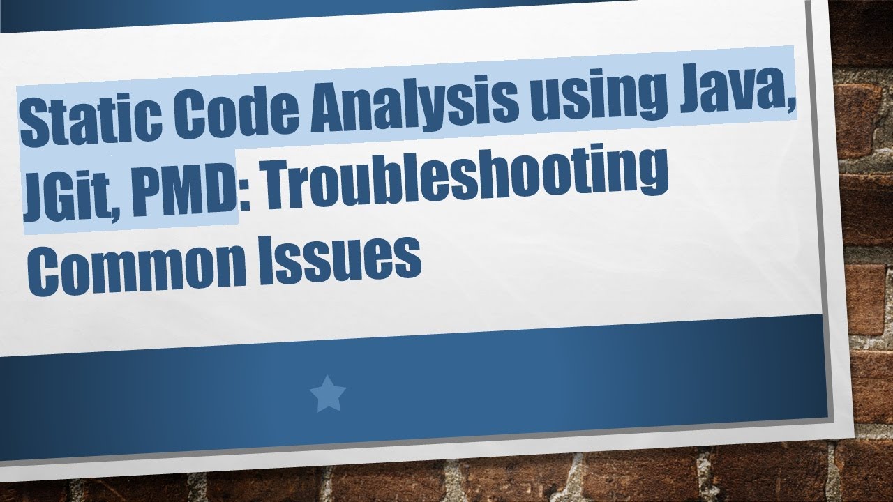 Static Code Analysis using Java, JGit, PMD: Troubleshooting Common Issues