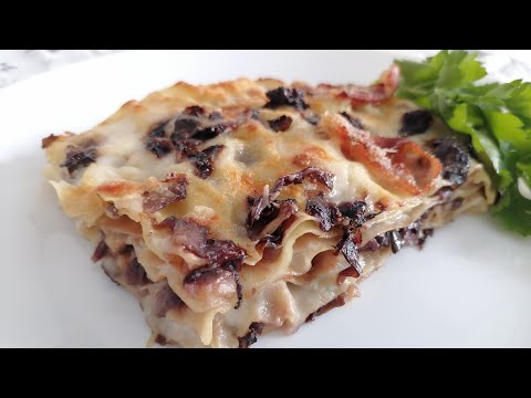Lick your fingers... Recipe for lasagna with chicory and raw smoked ham #recipes#lasagna#italy