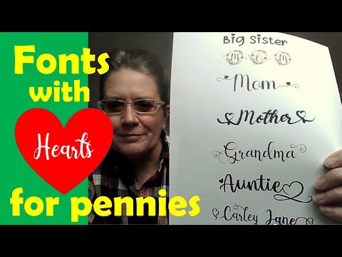 FONTS WITH HEARTS AND TAILS - Fancy writing fonts are easy & cost pennies. No Design Skills Needed