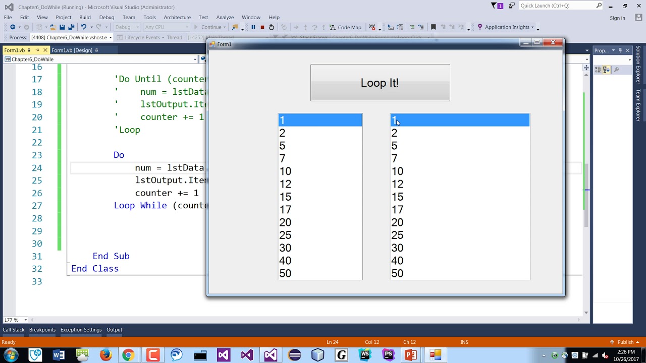 Visual Basic Programming - Do While Loop (Bottom Controlled/Post-test Loop)