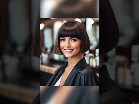 Women Short Bob Blunt haircut with Bangs #bobhaircuts #haircut #hair #hairstyle #bluntbangs
