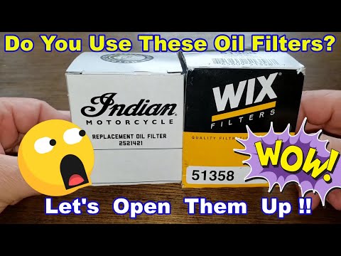 Indian Motorcycle Oil Filter 2521421 Cut Open vs. Wix Oil Filter 51358 Cut Open