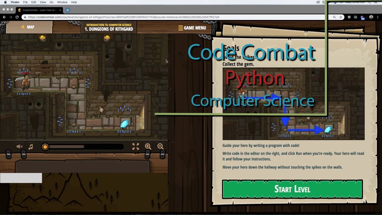 Code Combat Dungeons of Kithgard - Level 1 Python Tutorial with Solution