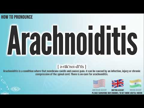 Arachnoiditis Pronunciation | How to Pronounce (say) Arachnoiditis CORRECTLY | Medical Meaning