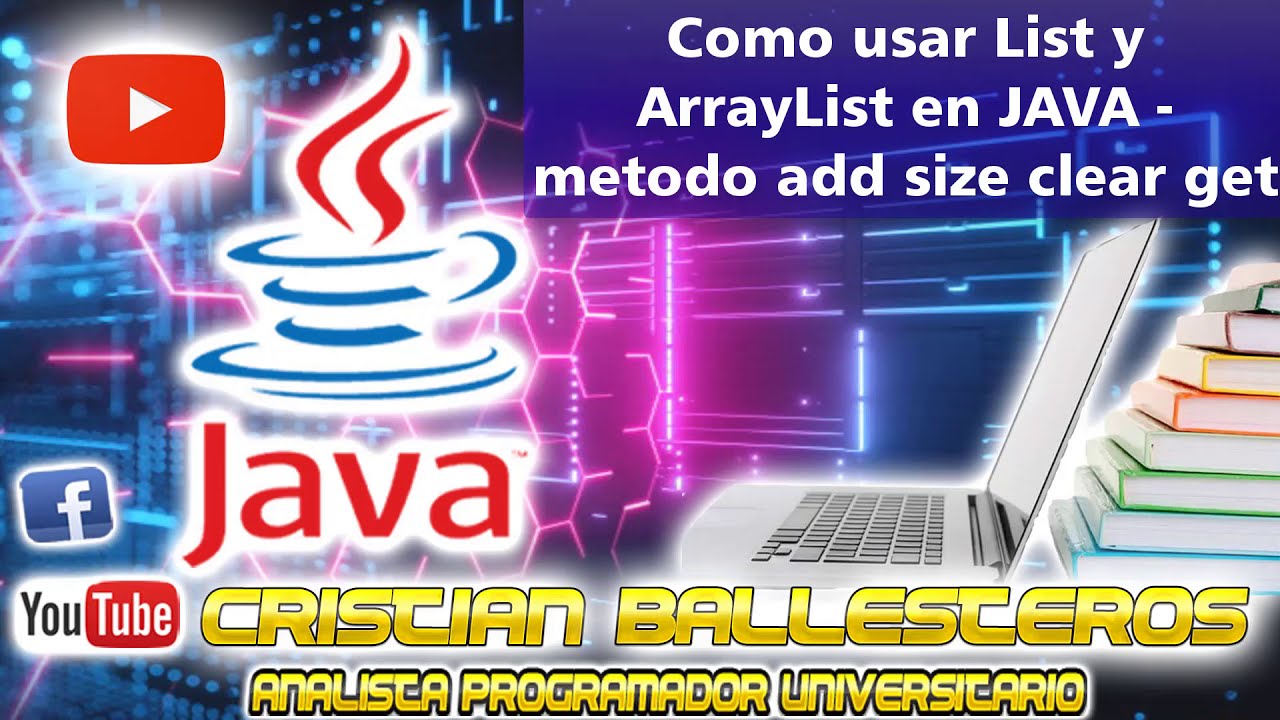 Como usar List y ArrayList en JAVA   metodo add size clear get PARTE 1/4