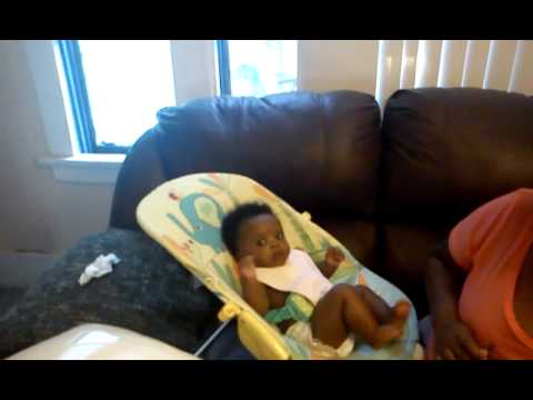 McKayla's first spoon feeding