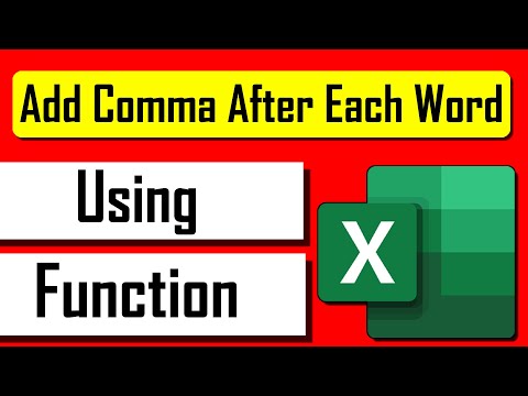 How to Add Comma After Each Word In Microsoft Excel