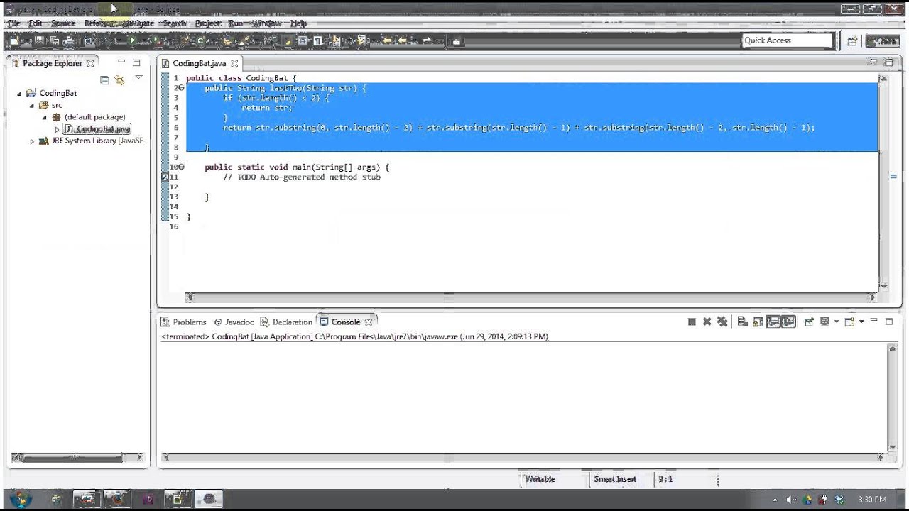 Let's play Coding Bat!  Java String - 1