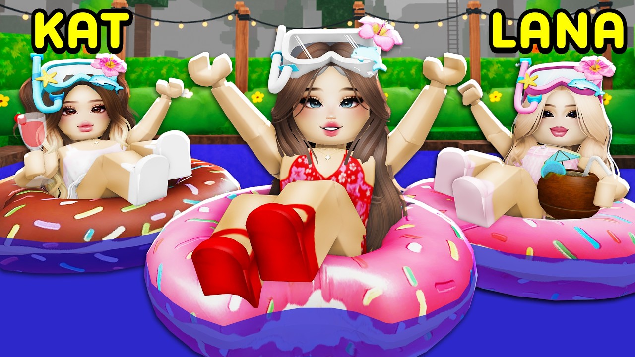 I Invited Kat and Lana to a POOL PARTY in 99 Nights in The Forest!