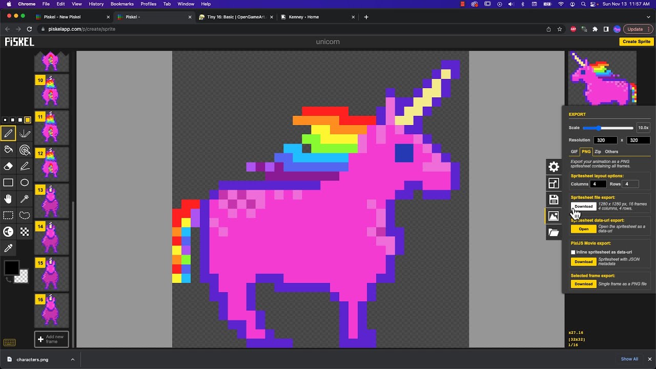 Creating Artwork for Sprite Animation in Processing