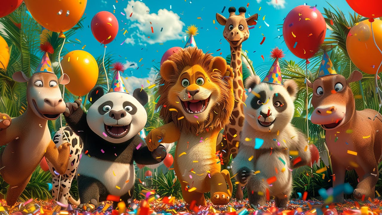 Happy Birthday song - Funny Wild Animal Party