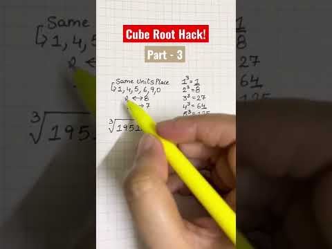 Cube Root Hack! Part - 3 #math #youtube #shorts #learning #mathtrick #youtubeshorts