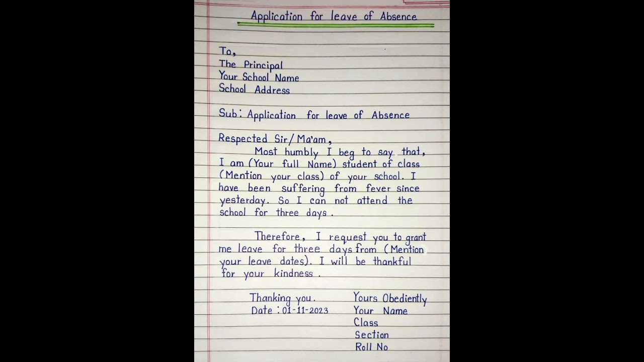 Application for leave of absence ||
