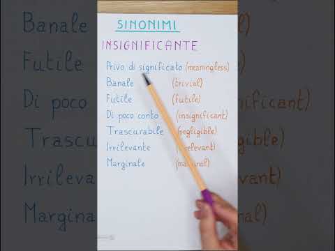 Italian lessons | Synonyms | importante - insignificante