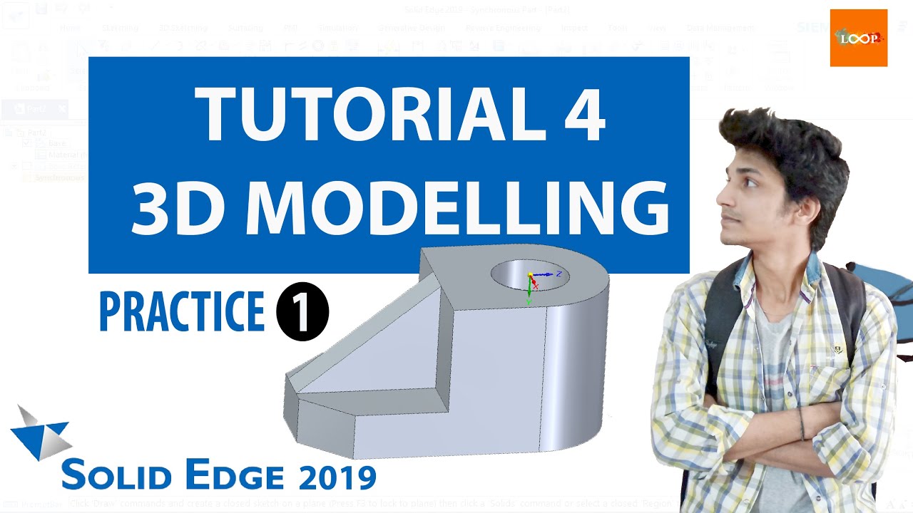 Solid Edge Tutorials-4 | 3D Modelling Practice#1 | Behindloop