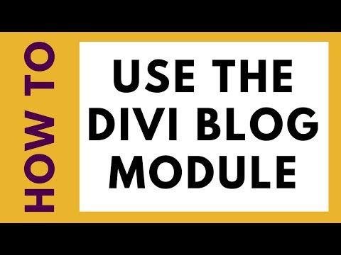 How to use the Divi blog module